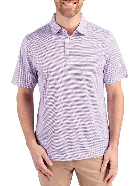 Cutter & Buck Pike Symmetry Print Recycled Blend Polo - White/college Purple
