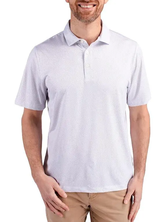 Cutter & Buck Pike Symmetry Print Recycled Blend Polo - White/polished