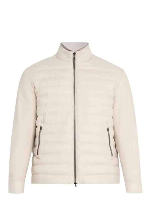 Herno Padded Silk-cashmere Zip Jacket - Ivory