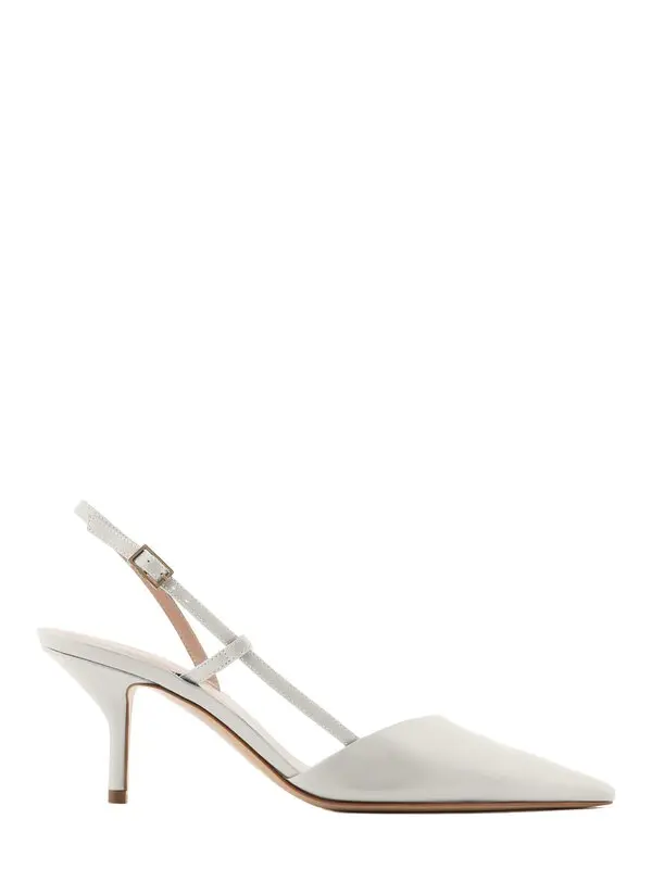 Giorgio Armani Leather Slingbacks - Beige