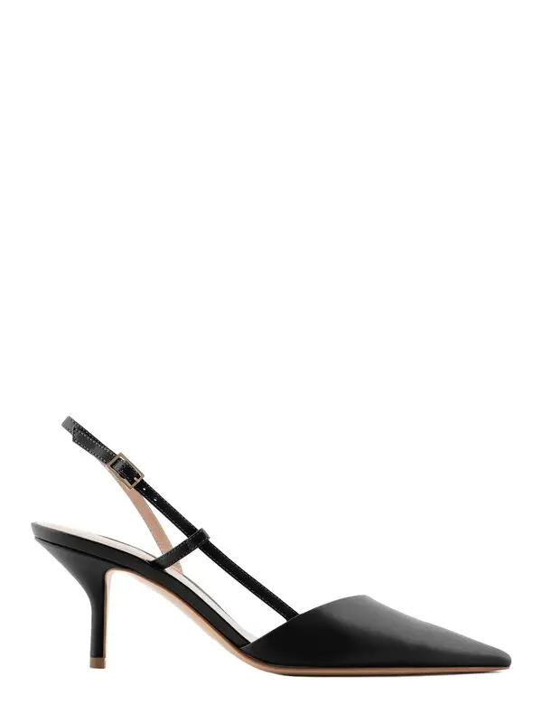 Giorgio Armani Leather Slingbacks - Black