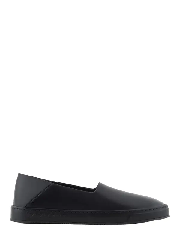 Giorgio Armani Leather Loafers - Black