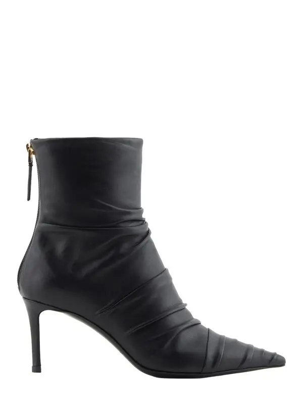 Giorgio Armani Nappa Leather Ankle Boots - Black
