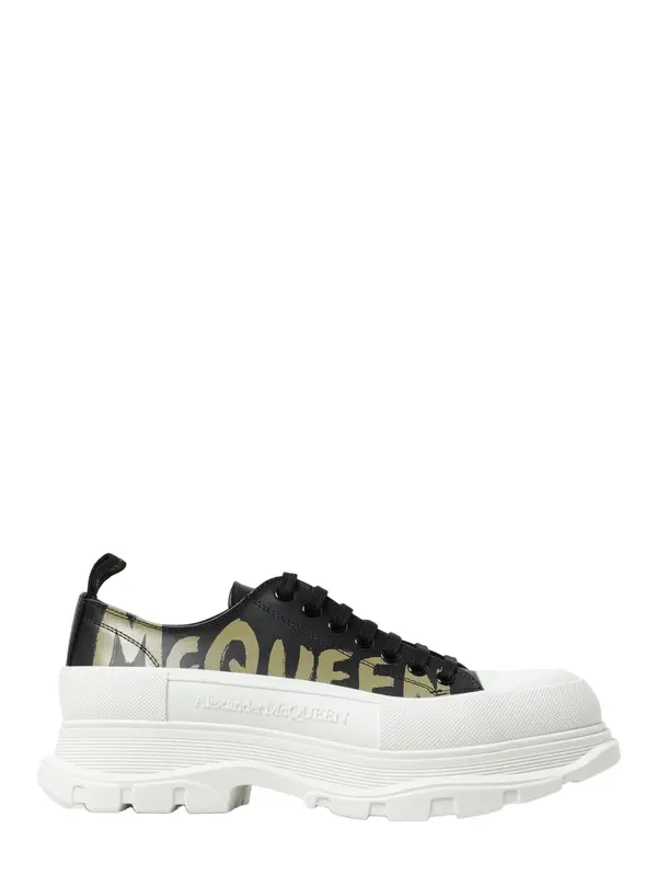 Alexander McQueen Tread Slick Nappa Leather Sneakers - Black