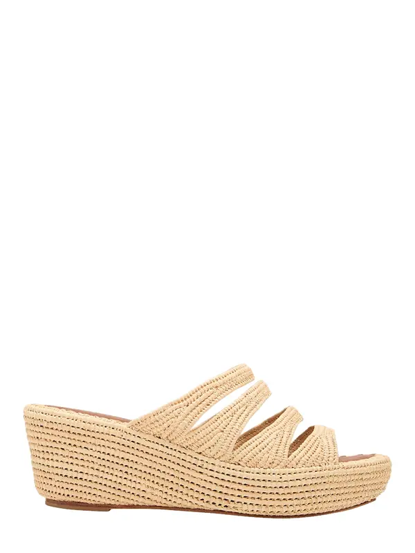 Carrie Forbes Medi Raffia Wedge Sandals - Natural