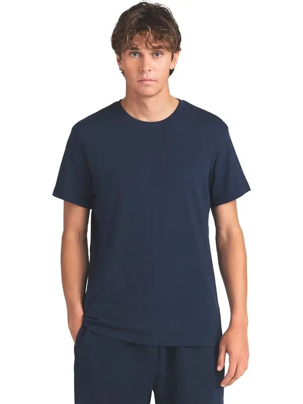 SKIMS Classic T Shirt | Blue | Small | Cotton - Navy