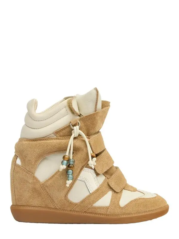 Isabel Marant Bekett Leather Wedge Sneakers - Beige/chalk