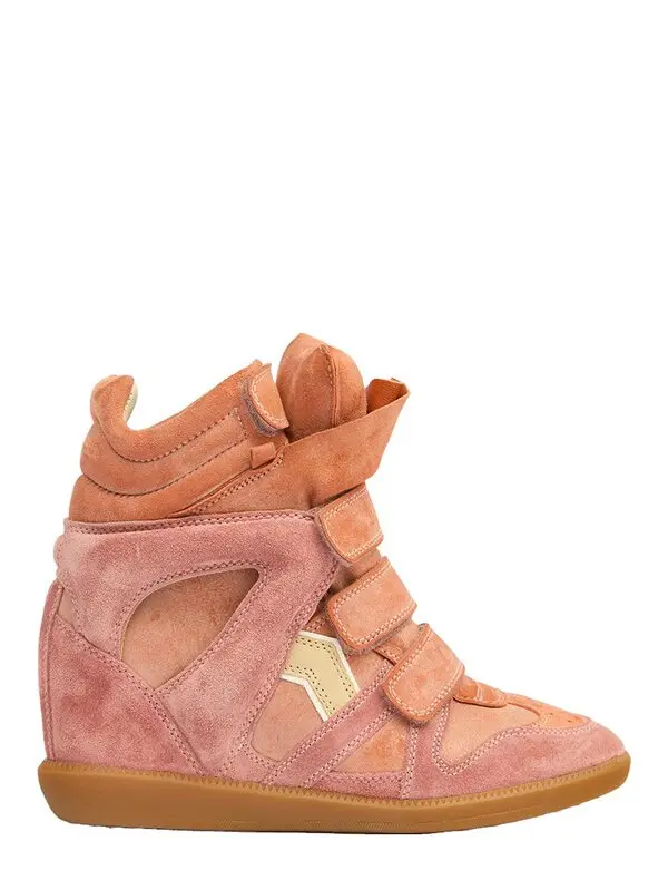 Isabel Marant Bekett Leather Wedge Sneakers - Desert Pink/sunset Clay