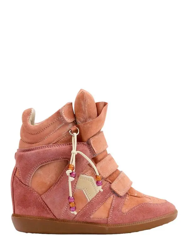 Isabel Marant Bekett Leather Wedge Sneakers - Desert Pink/sunset Clay