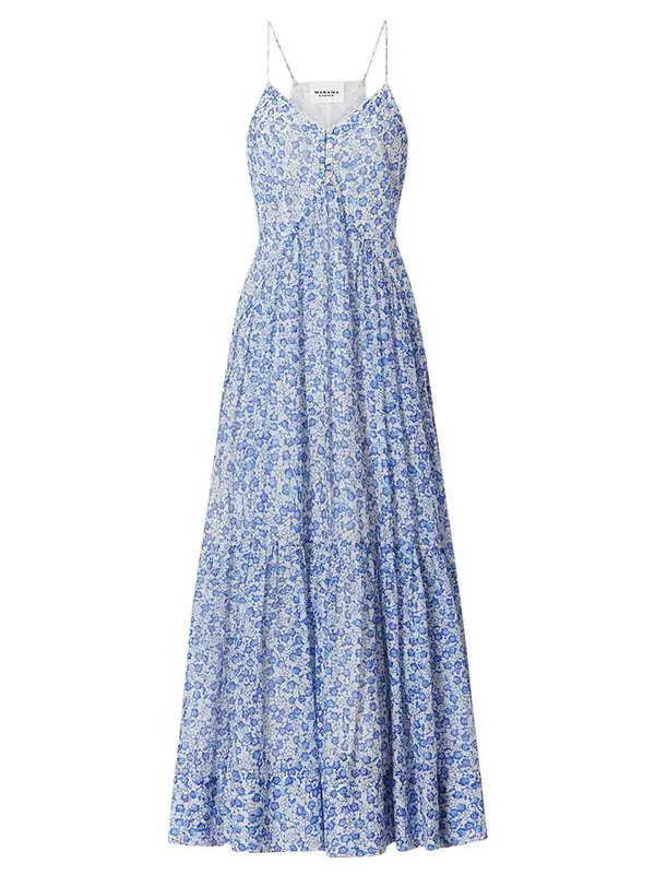 MARANT ETOILE Sabba Floral Print Dress - Blue