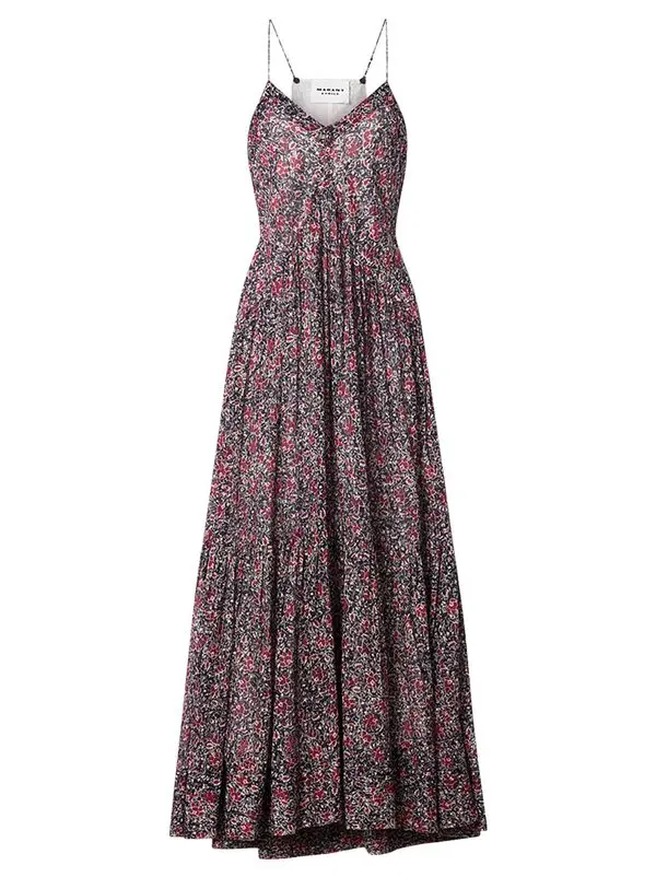 MARANT ETOILE Sabba Floral Print Dress - Crushed Berry
