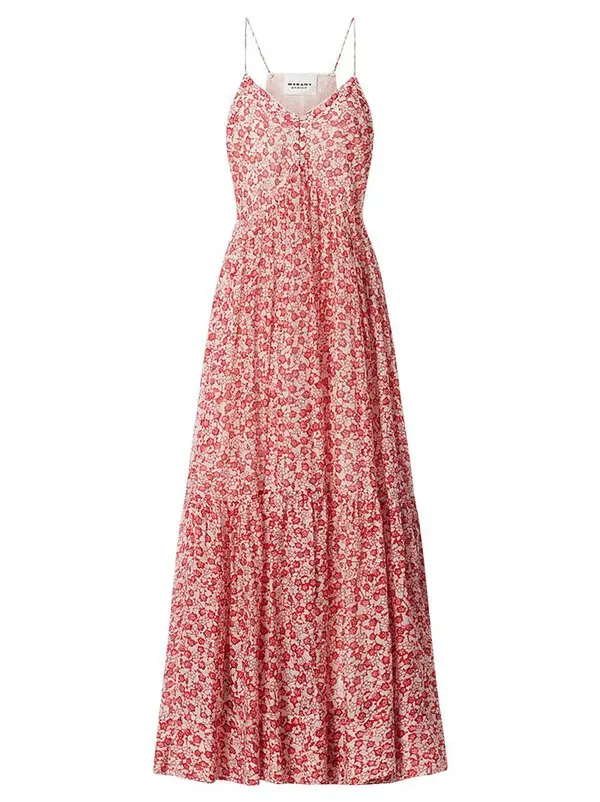 MARANT ETOILE Sabbia Printed Maxi Dress - Red