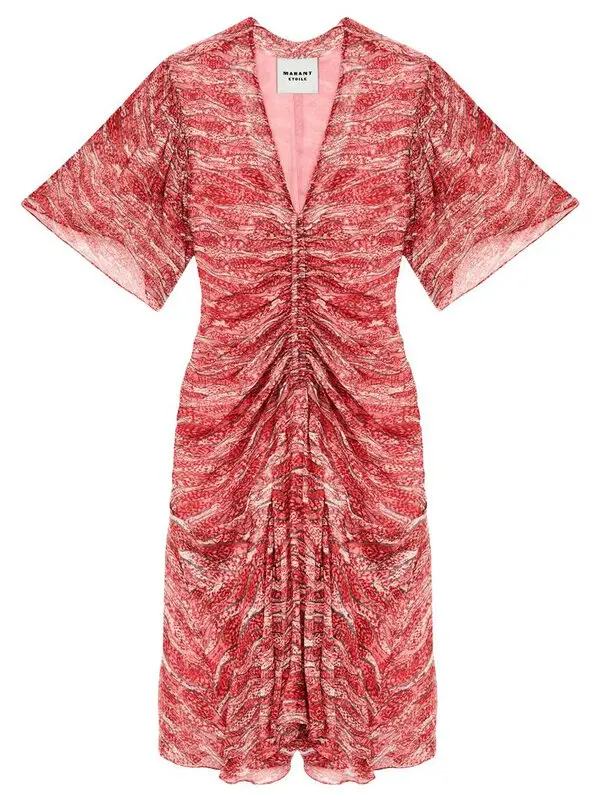 MARANT ETOILE Vivienne Printed Muslin Dress - Red
