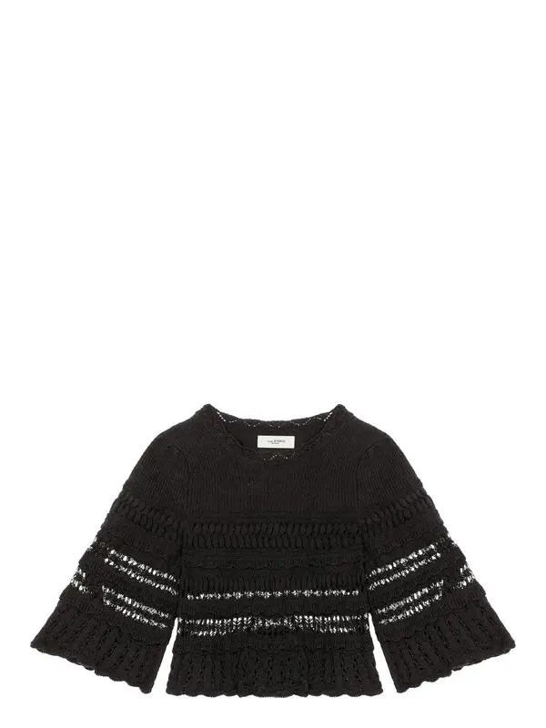 MARANT ETOILE Frizy Crochet Top - Black