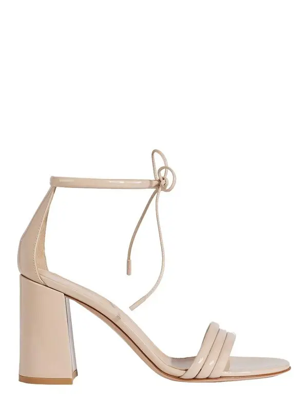 GIANVITO ROSSI Sydney 85 Patent-leather Sandals - Neutral
