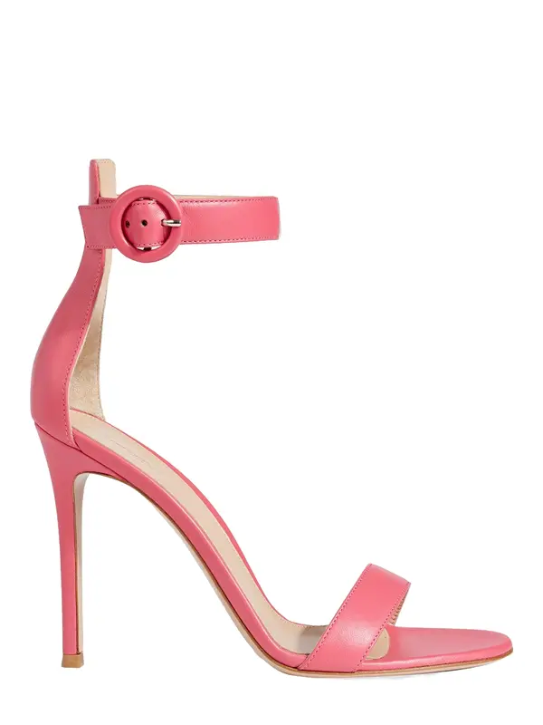 GIANVITO ROSSI Portofino 105 Leather Sandals - Pink