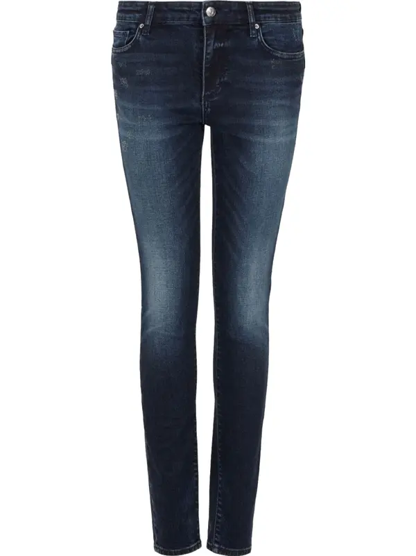 Armani Exchange Logo Skinny Jeans - Blue