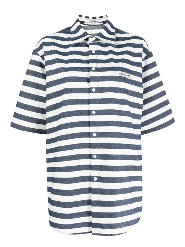 KIMHEKIM Striped Cotton Shirt - Blue