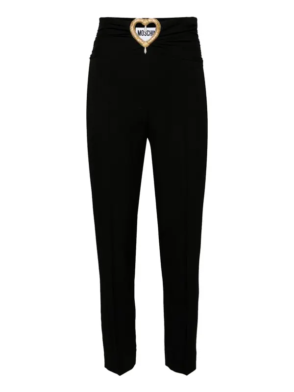 Moschino Heart Cut-out Tailored Trousers - Black