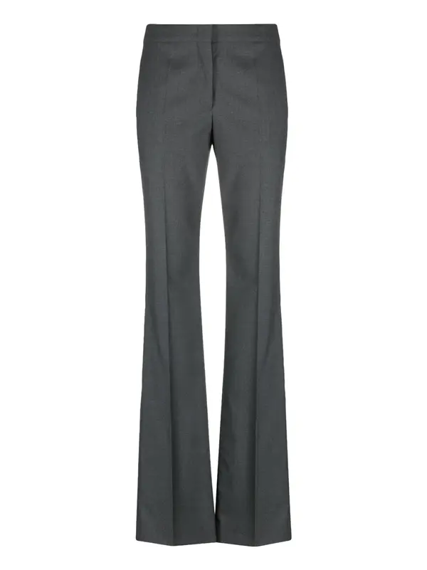 Moschino Straight Virgin Wool Tailored Trousers - Grey