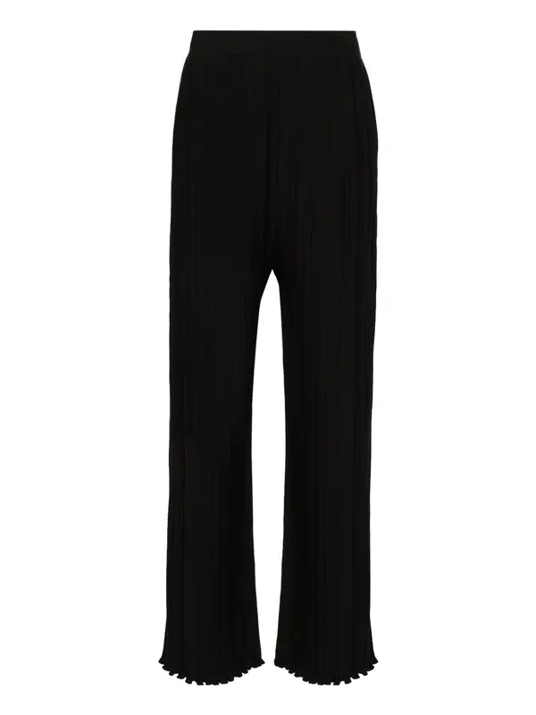 LANVIN Plissé Wide-leg Trousers - Black