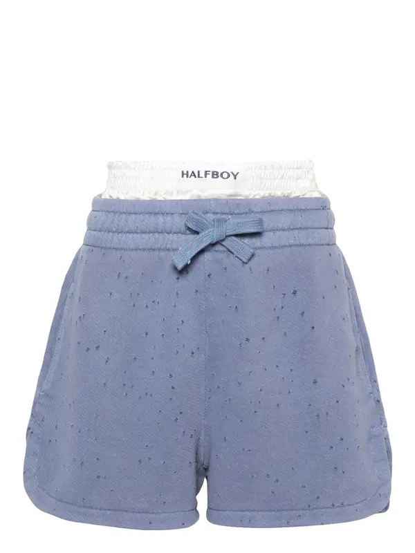 HALFBOY Halfbøy Layered Distressed Shorts - Blue