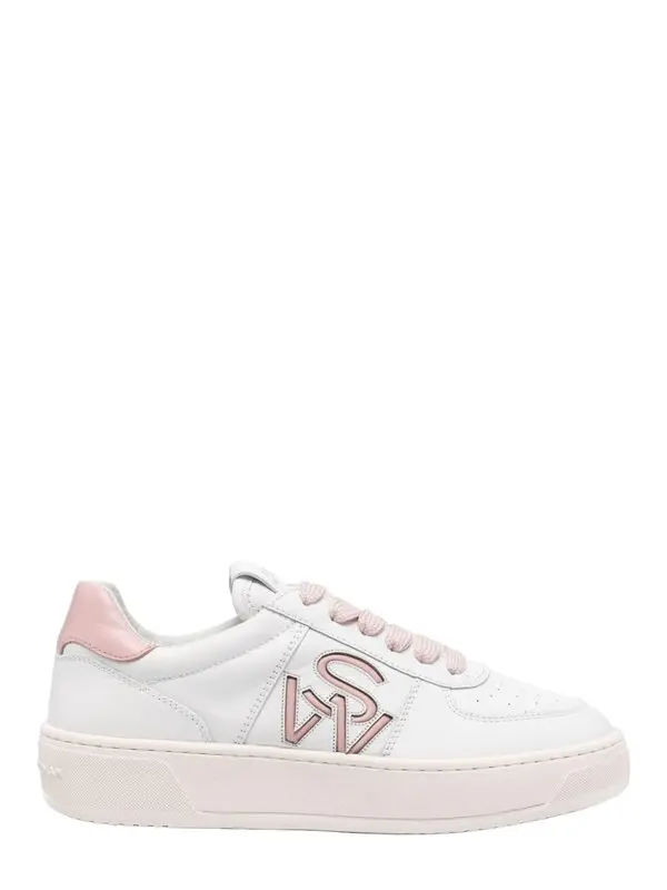 STUART WEITZMAN Courtside Leather Sneakers - White