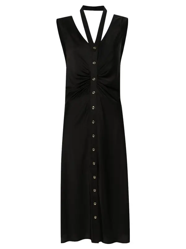 Pinko Ruched-detail Midi Dress - Black