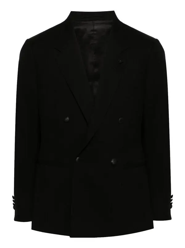LARDINI Double-breasted Blazer - Black