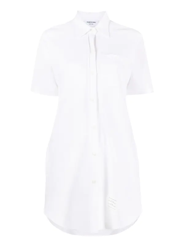Thom Browne Sequin-detail Cotton Shirt Dress - White