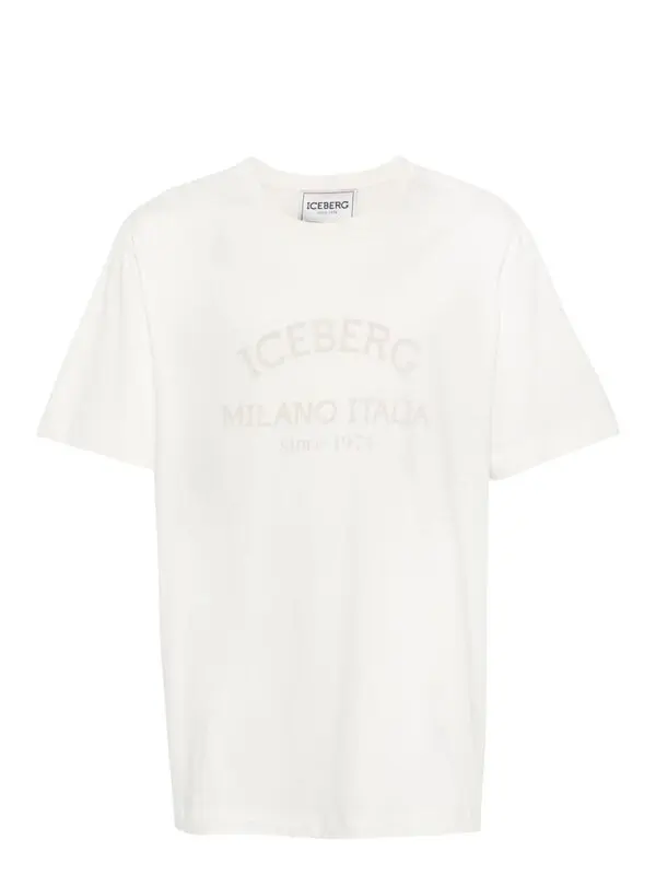 Iceberg Logo-print Cotton T-shirt - Neutrals