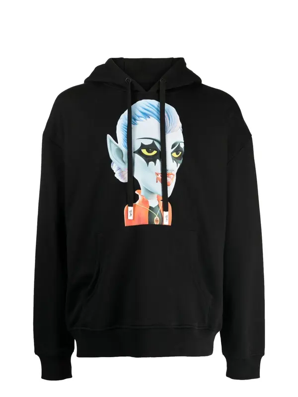 HACULLA. Matilda-print Cotton Hoodie - Black