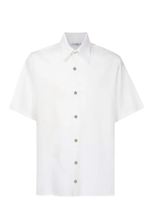 AMIR SLAMA Embroidered Short-sleeve Shirt - White