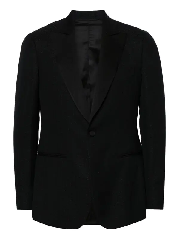 LARDINI Lurex-detail Single-breasted Blazer - Black
