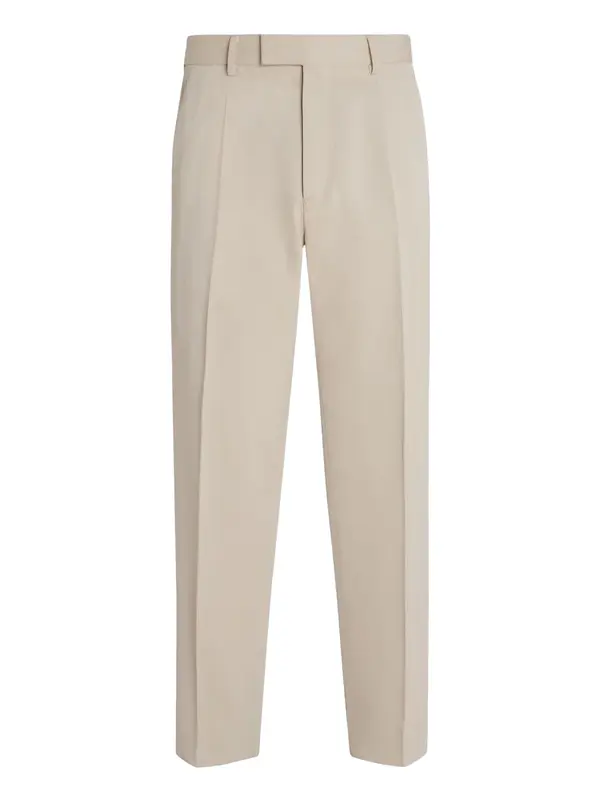 Zegna Tapered Tailored Trousers - Neutrals