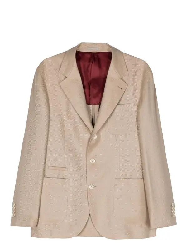 Brunello Cucinelli Linen Blend Single-breasted Blazer - Neutrals