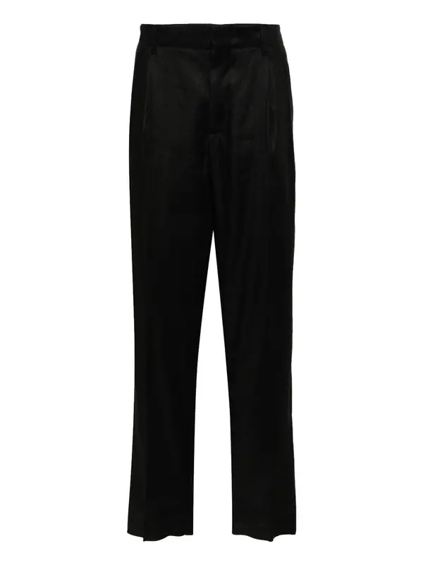 LARDINI Tapered-leg Twill Trousers - Black