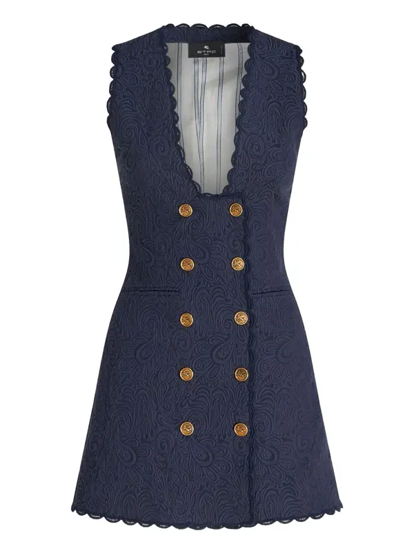 Etro Paisley-jacquard Waistcoat - Blue
