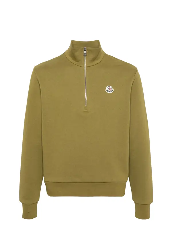 Moncler Appliqué-logo Cotton Sweatshirt - Green