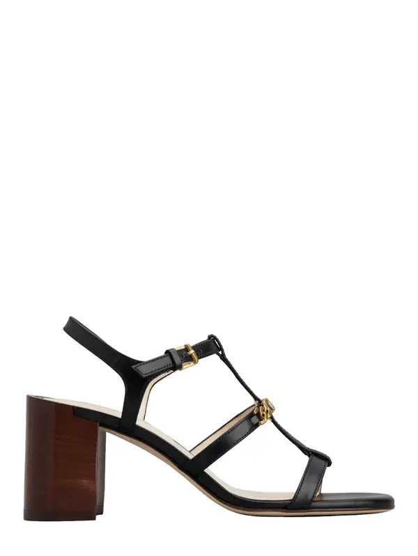 TOD'S Logo-plaque Leather Sandals - Black