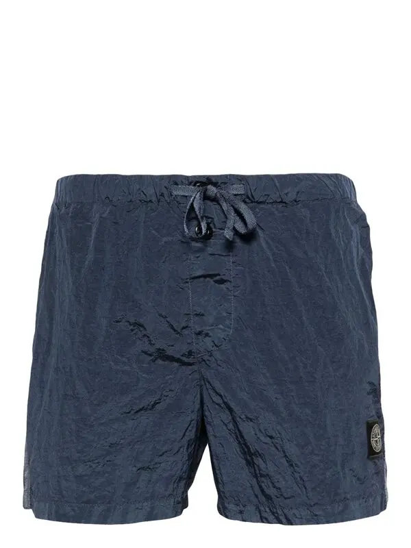 Stone Island Logo-patch Swim Shorts - Blue
