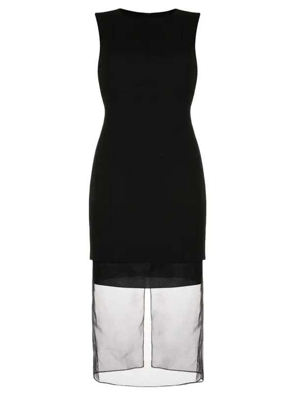 JASON WU Layered Stretch-jersey Midi Dress - Black