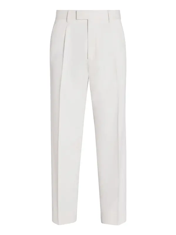 Zegna Pressed-crease Tailored Trousers - White