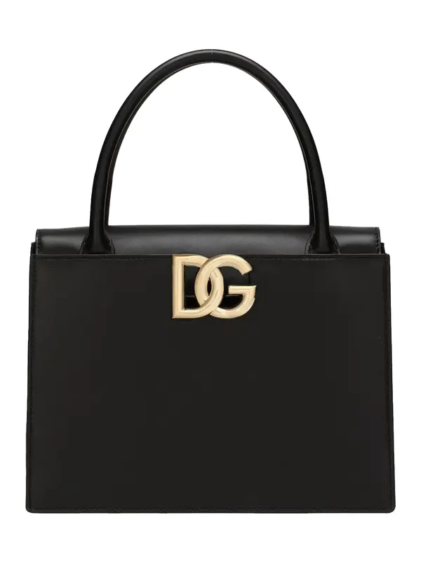Dolce & Gabbana Logo-plaque Leather Tote - Black