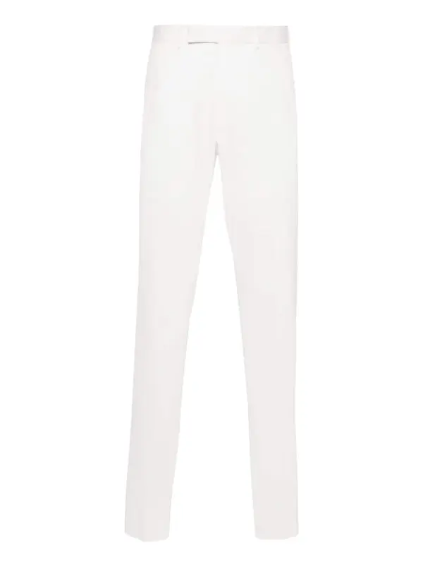 Zegna Twill Stretch-cotton Trousers - White