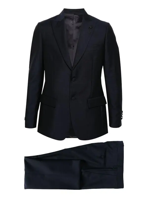LARDINI Single-breasted Wool Blend Suit - Blue