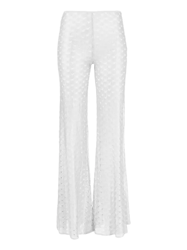Missoni Zigzag-woven Flared Trousers - Silver