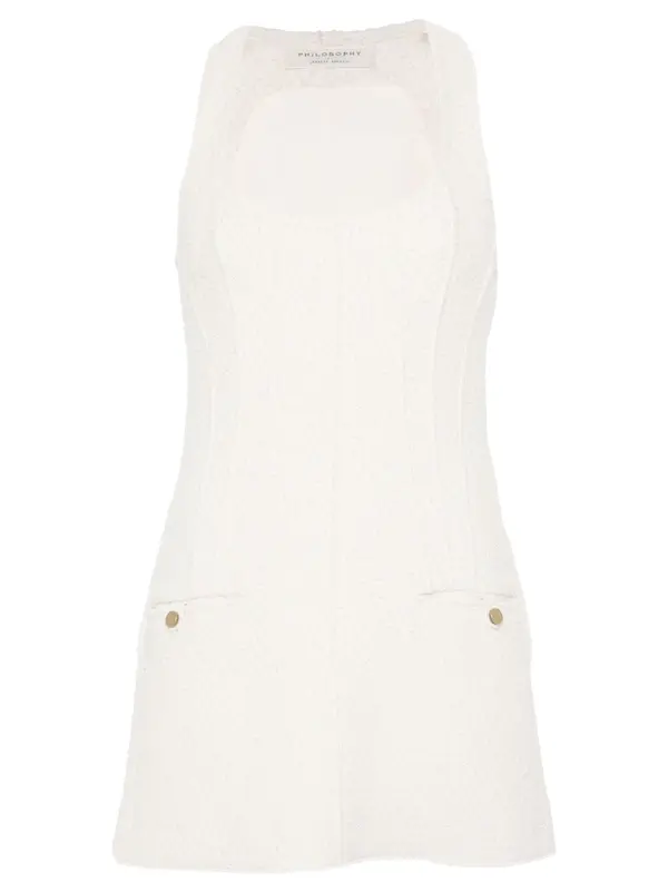 Philosophy Di Lorenzo Serafini Bouclé Mini Dress - Neutrals