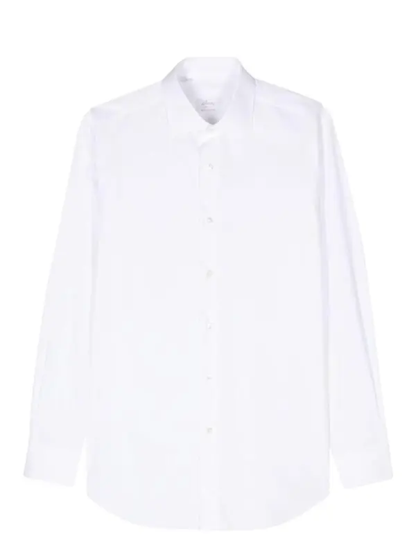 Brioni Long-sleeve Poplin Shirt - White
