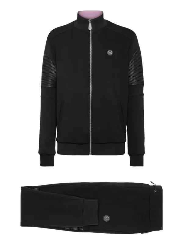 Philipp Plein Logo-appliqué Panelled Tracksuit - Black